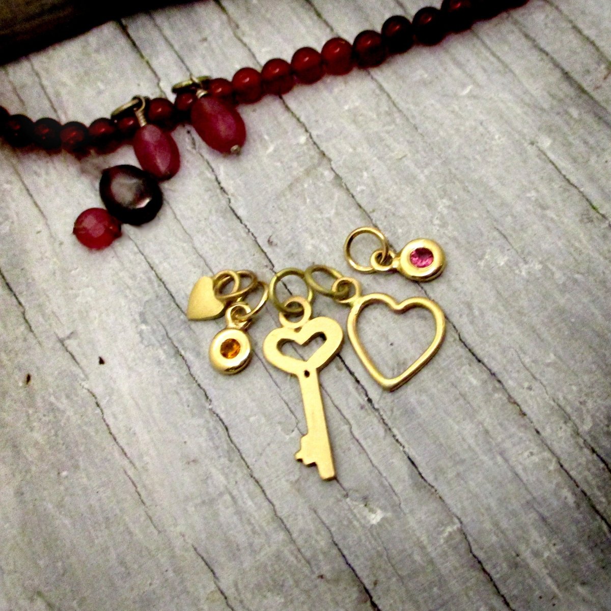 14k Gold Tiny Lovelock Heart Padlock Charm Custom Handmade Personalized ...
