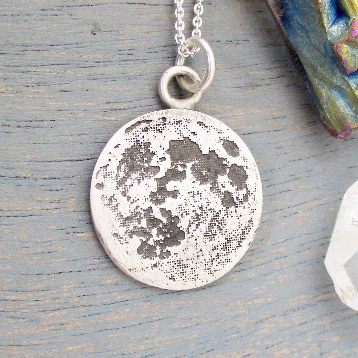 Full Moon Charm in Sterling Silver Custom Handmade Personalized and ...