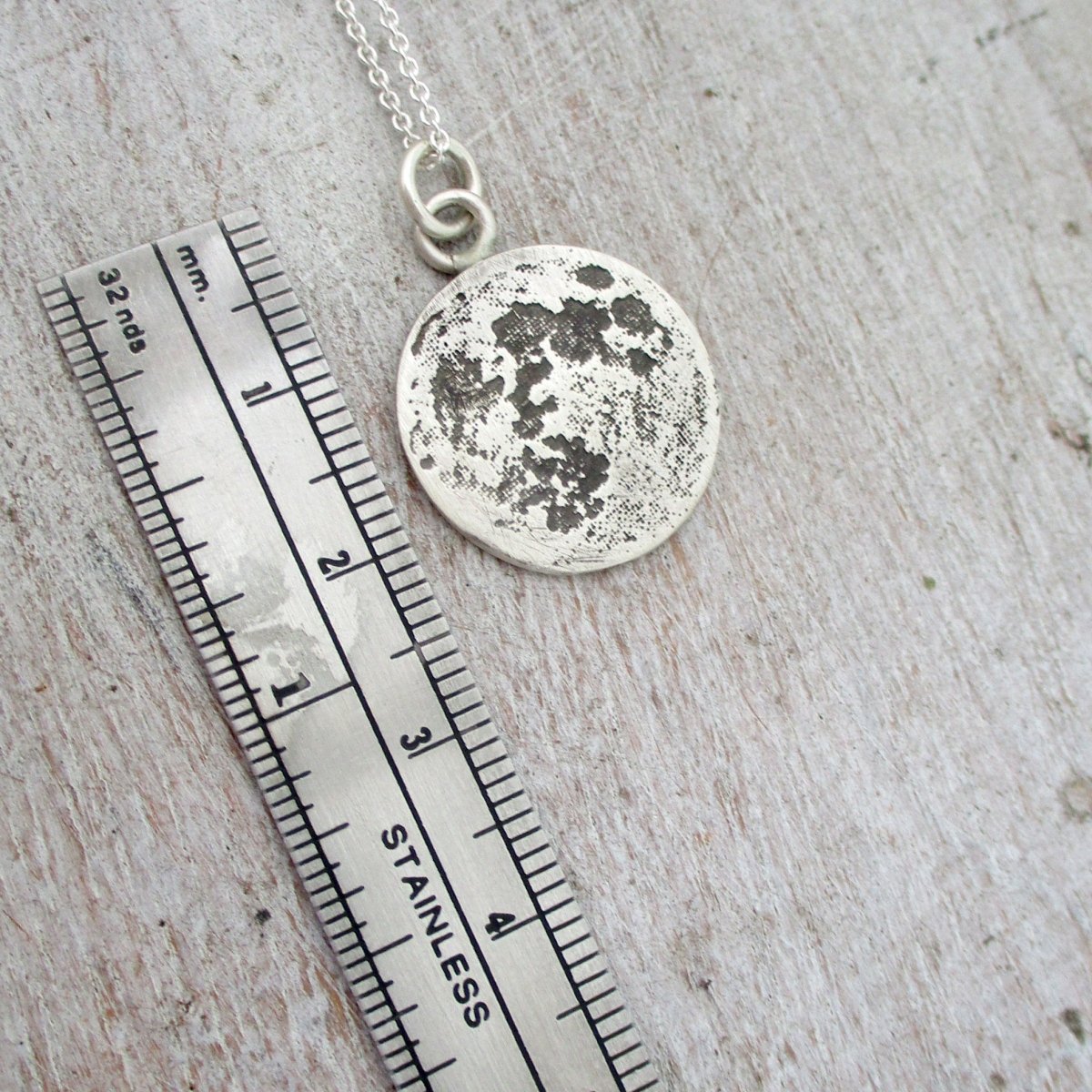 Full Moon Charm in Sterling Silver Custom Handmade Personalized and ...