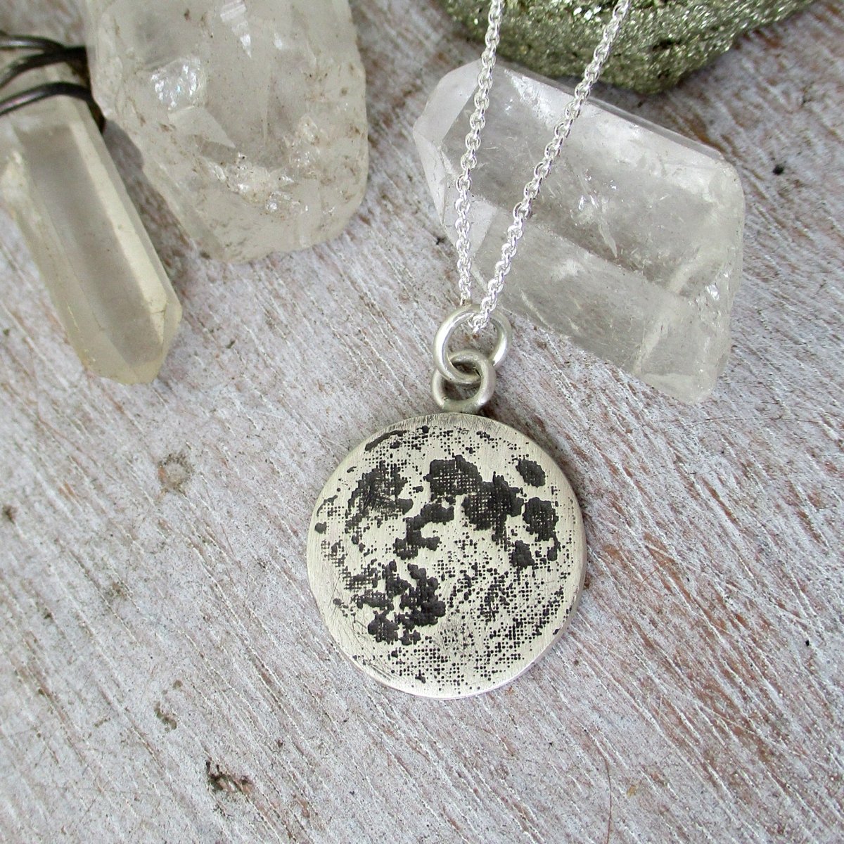 Full Moon Charm in Sterling Silver Custom Handmade Personalized and ...