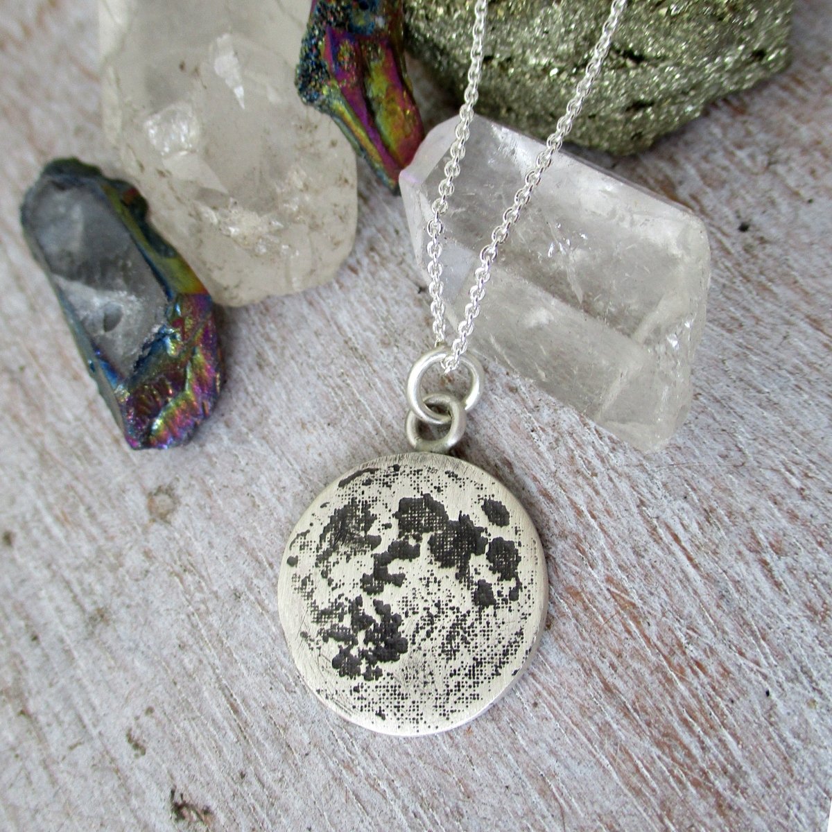 Full Moon Charm in Sterling Silver Custom Handmade Personalized and ...