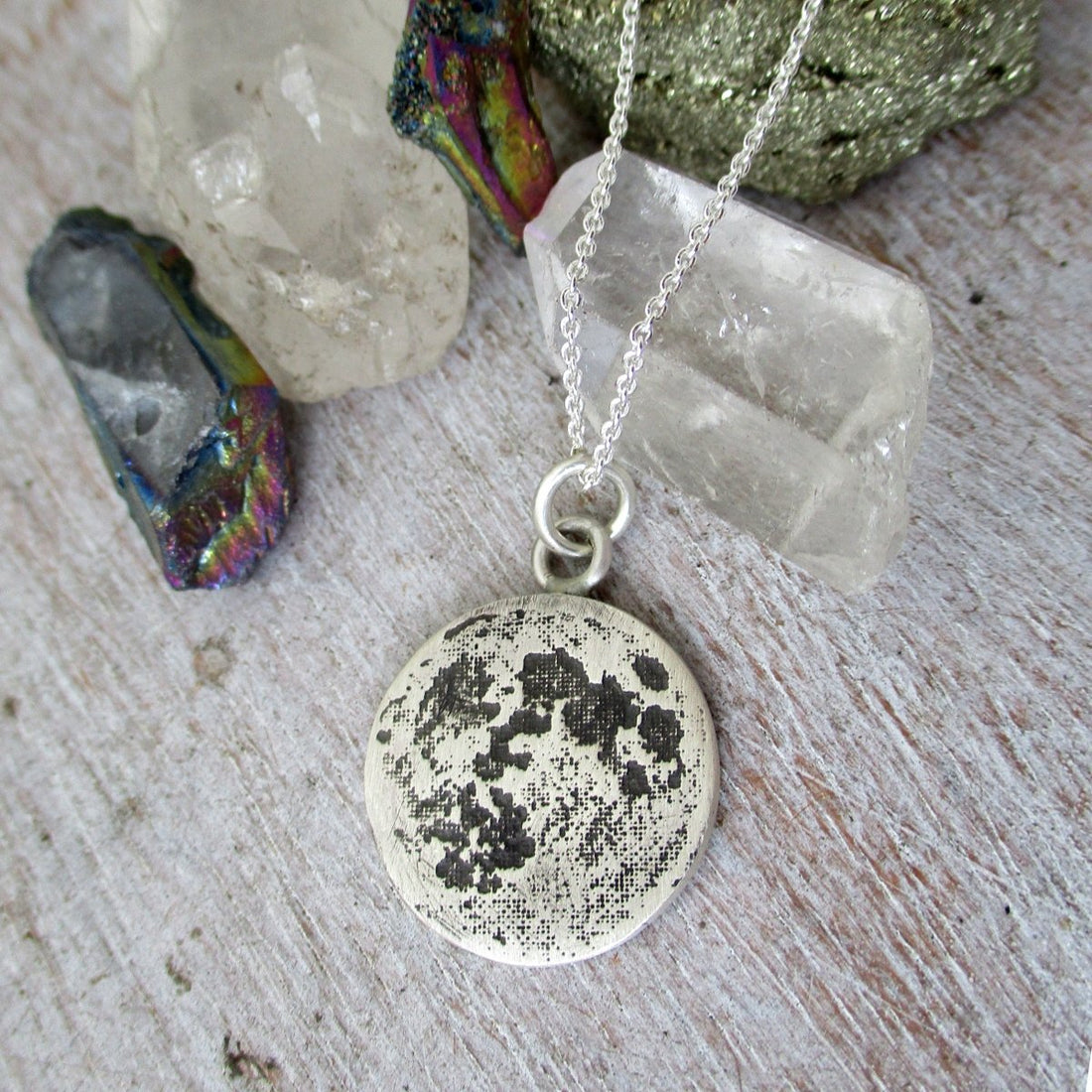 Full Moon Charm in Sterling Silver Custom Handmade Personalized and ...