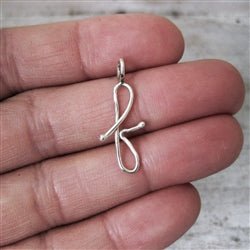 Silver Script Initial F Charm Custom Handmade Personalized and Memorial ...
