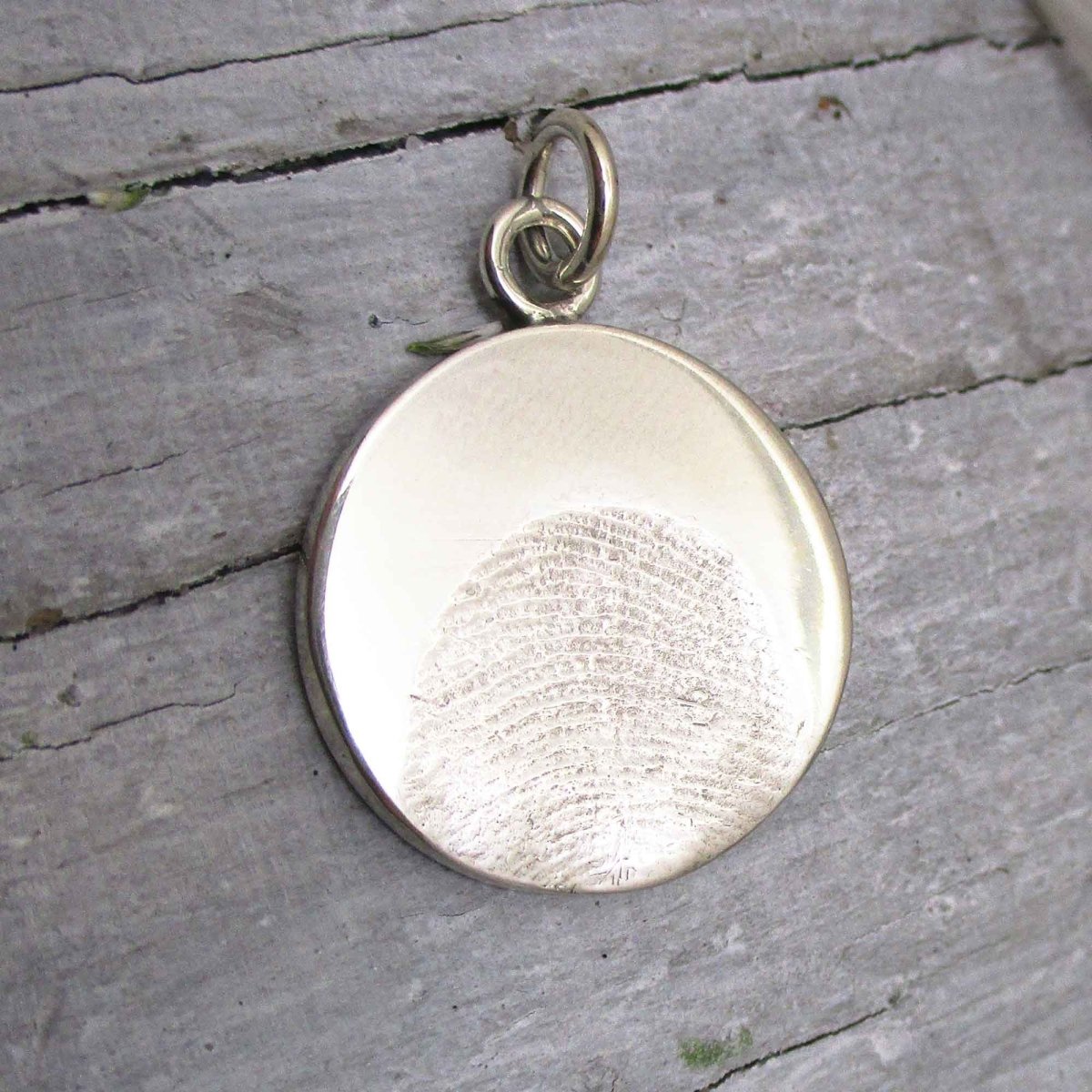 Solid Silver Fingerprint Impression Disc Pendant - Add 1 - 3 ...
