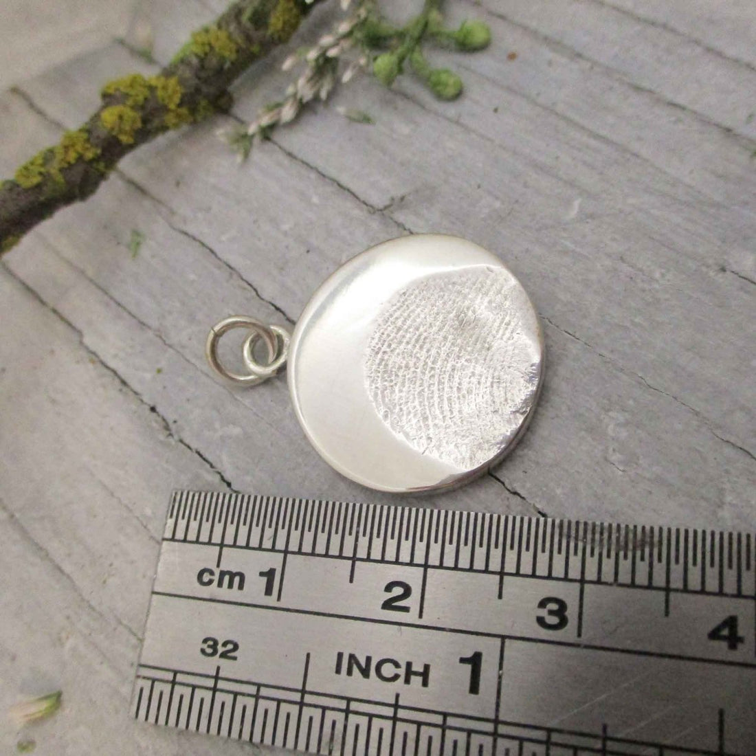 Solid Silver Fingerprint Impression Disc Pendant - Add 1 - 3 ...