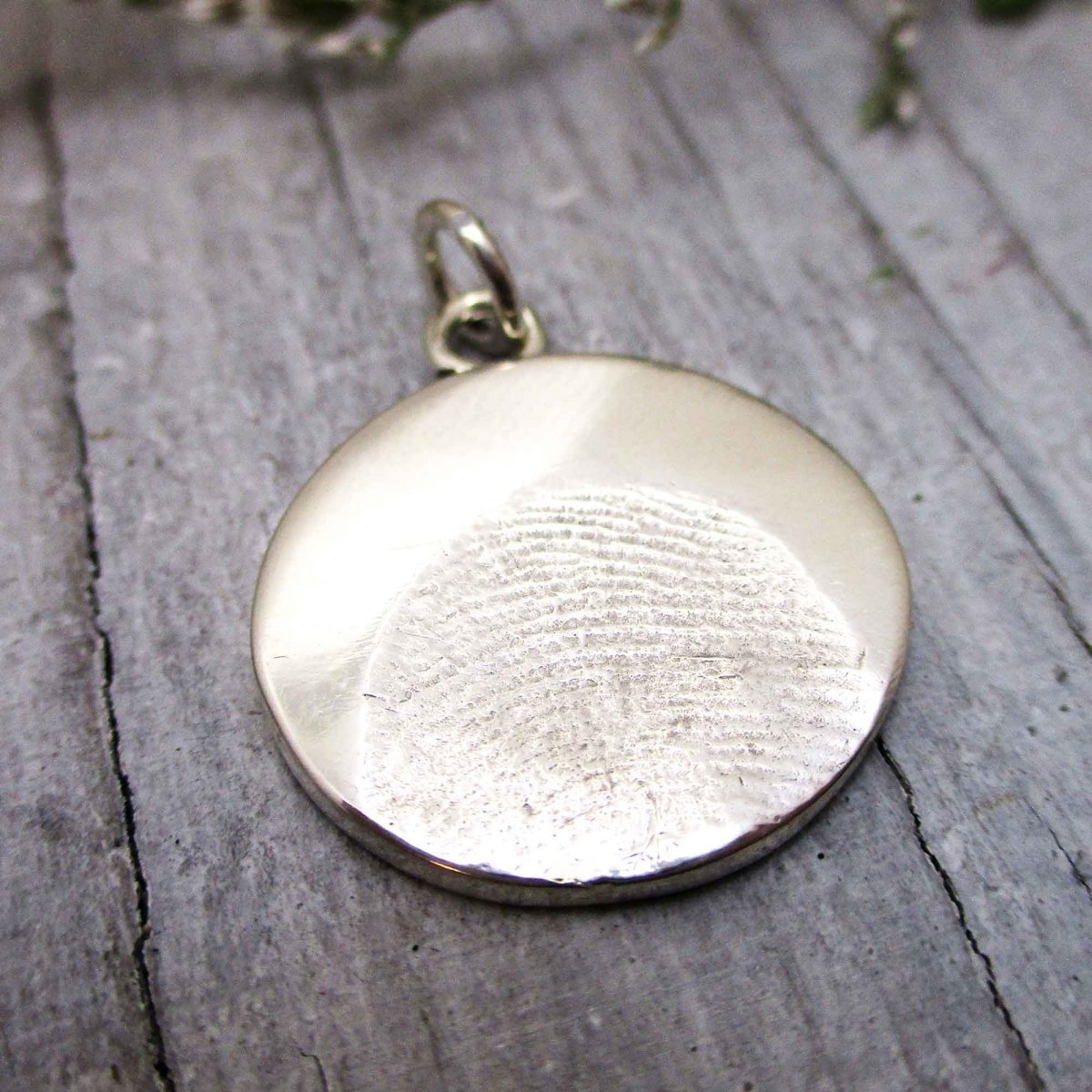 Solid Silver Fingerprint Impression Disc Pendant - Add 1 - 3 ...