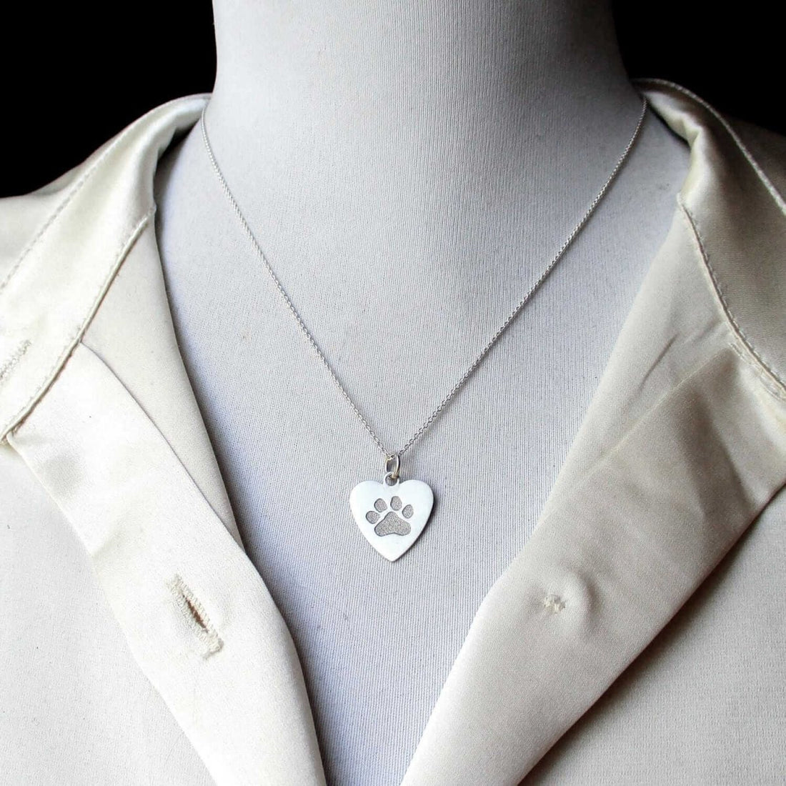 Your Dog or Cat's Own Paw Print Heart in Sterling – Luxe Design Jewellery