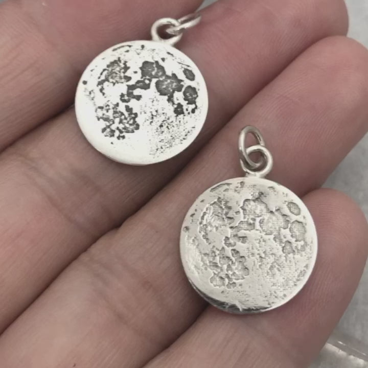 Full Moon Charm in Sterling Silver Custom Handmade Personalized and ...